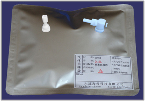 DEVEX (multi-layer) gas sampling bags with side-opening PTFE On/Off ...