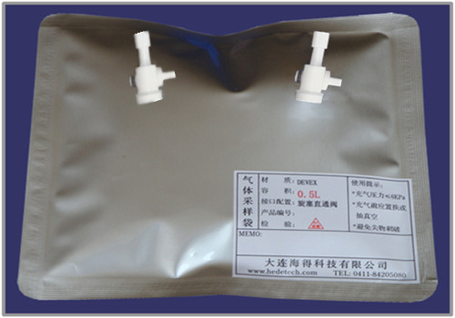 DEVEX gas sampling bags with PTFE dual-valve with silicone septum for ...