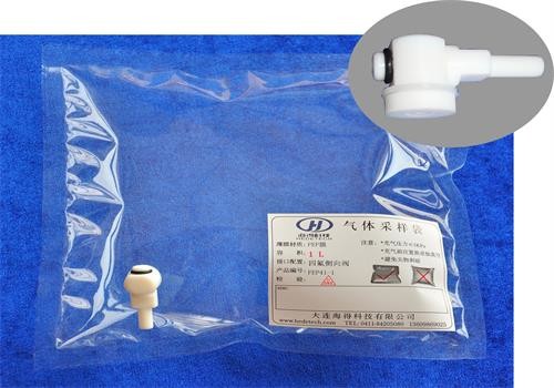 ® FEP gas sampling bag with side-opening PTFE valve FEP41_2L air sample ...
